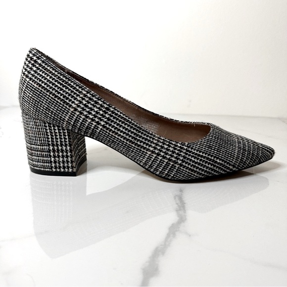 Halogen | Shoes | Halogen Houndstooth Plaid Wool Block Heel Pump Pointy ...